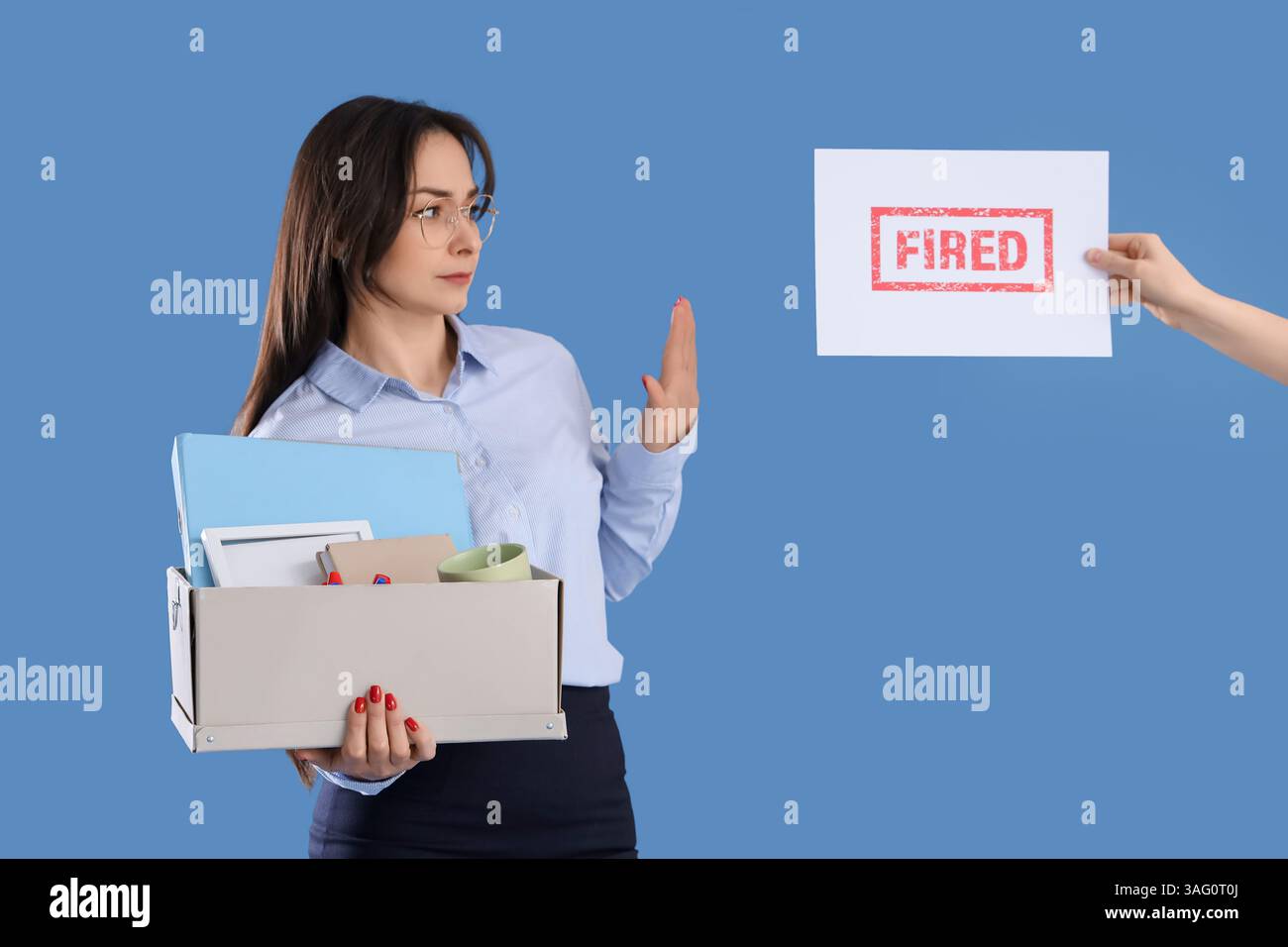 Dismissal word fired hand hi-res stock photography and images - Alamy