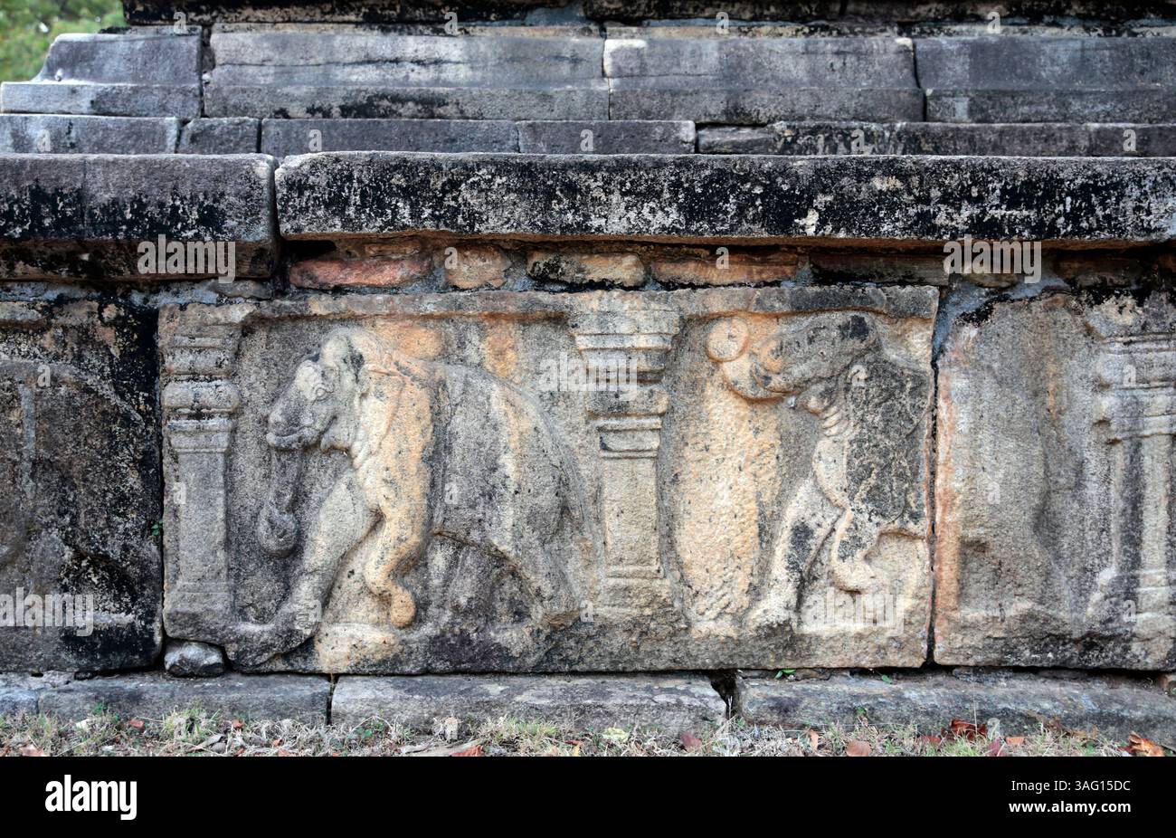 Stone Carving In Base Relief Style On The Ancient Coucil Chamber ...
