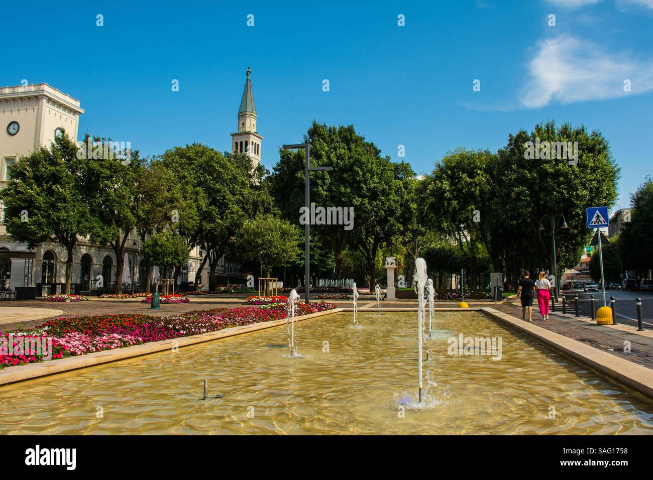 Piazza della Repubblica in Monfalcone, Friuli, Italy. Square with ...