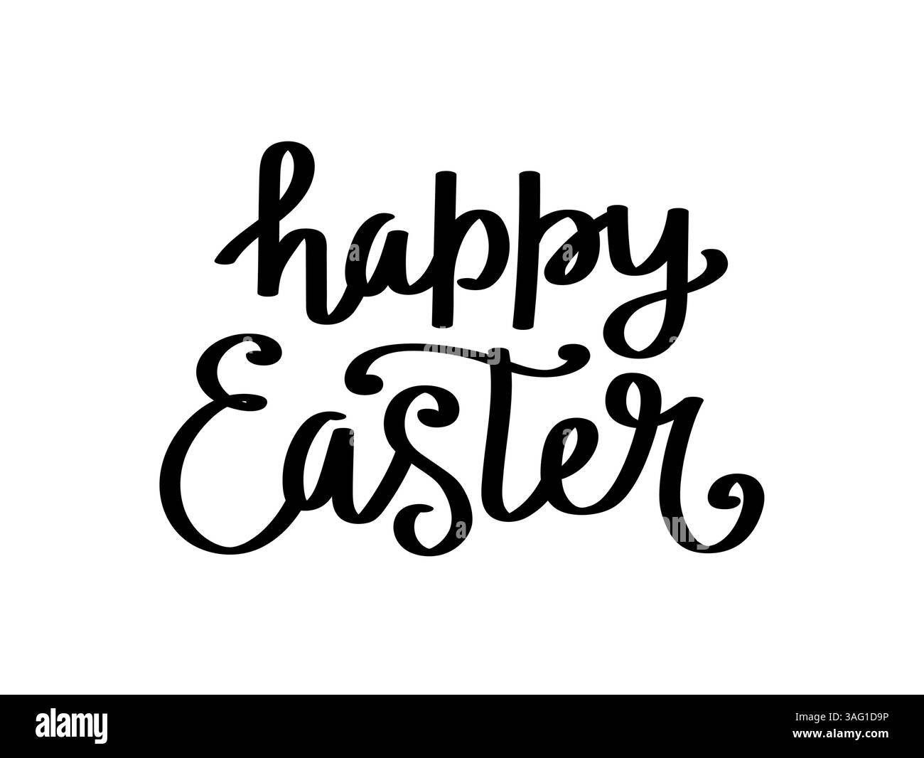 Happy Easter hand written lettering. Festive calligraphy vector ...