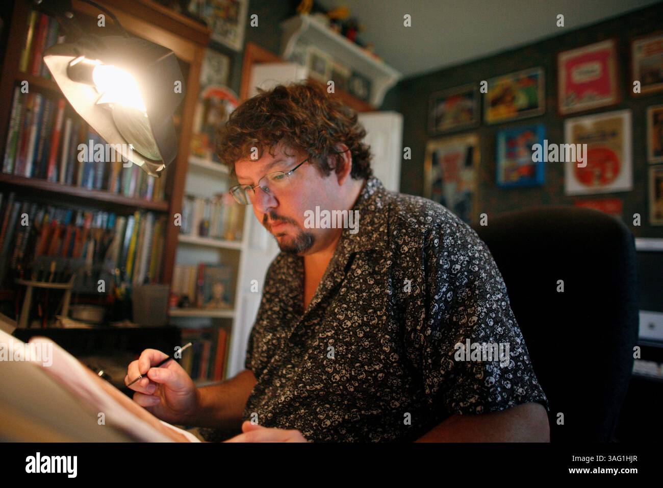 CAPTION: (7/11/07 Degner).John Graziano puts the final touches on a ...