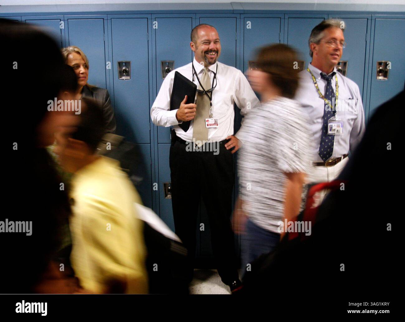 8/20/2007, Spring hill) --- Hernando School Superintendent Wayne Alexander (center) stands in ...