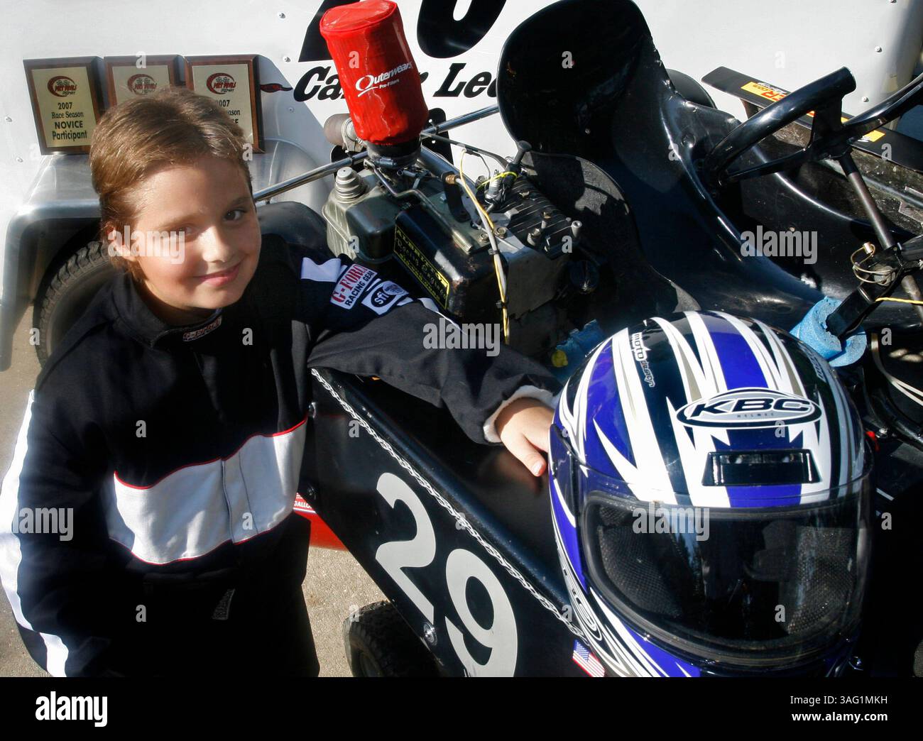 9/5/2007, Spring Hill) --- Carter Lee, 9 with his gokart, he can get it ...