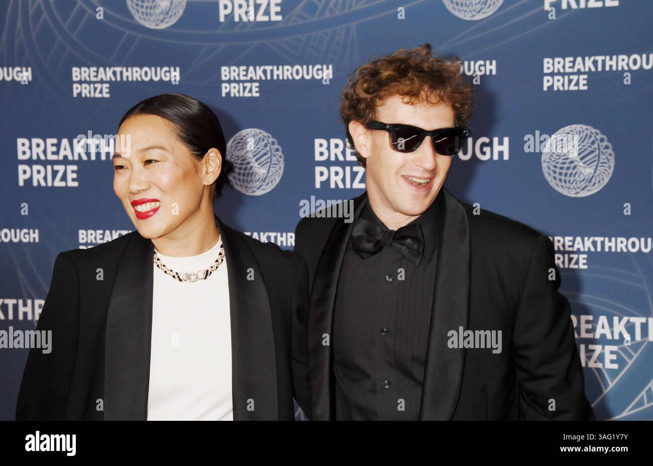 SANTA MONICA, CALIFORNIA - APRIL 05: Priscilla Chan and Mark Zuckerberg ...