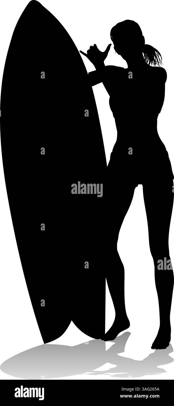 Surfer girl board Black and White Stock Photos & Images - Alamy