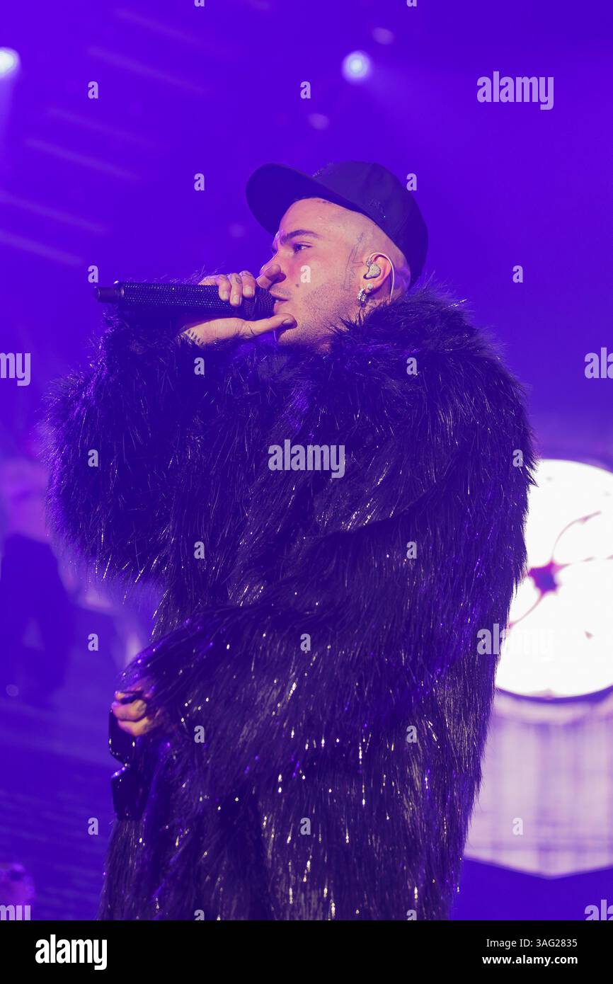 Milan, Italy. 08th Apr, 2025. Sfera Ebbasta during SFERA EBBASTA - TOUR ...