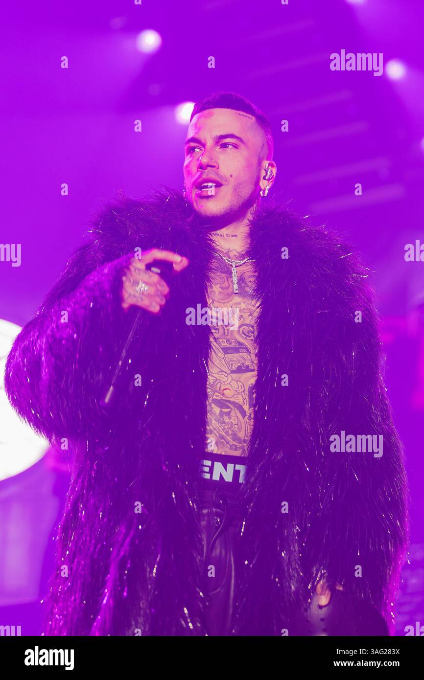 Milan, Italy. 08th Apr, 2025. Sfera Ebbasta during SFERA EBBASTA - TOUR ...