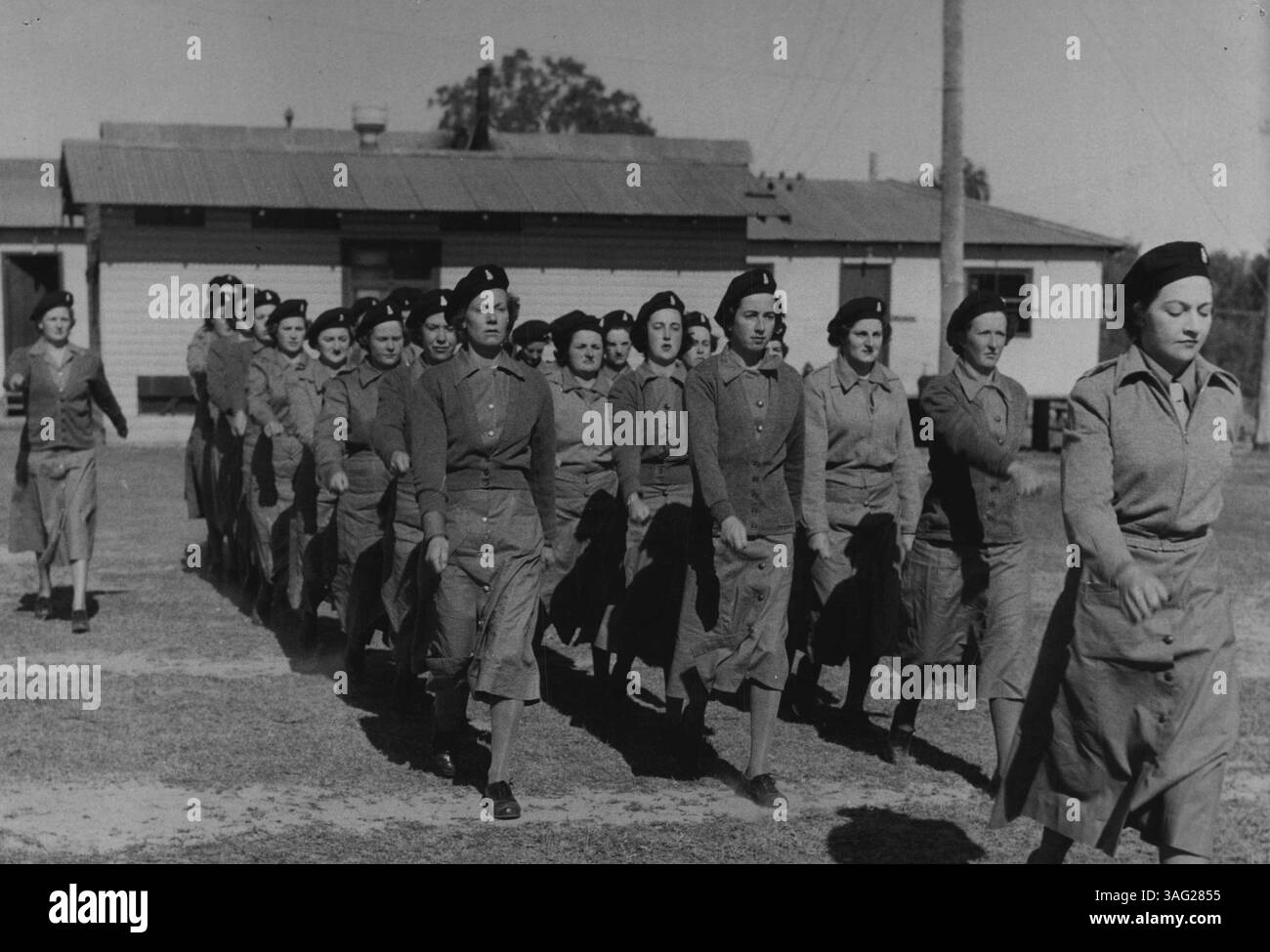 Women C.M.F. Trainees - Eager recruits on parade an marching already ...