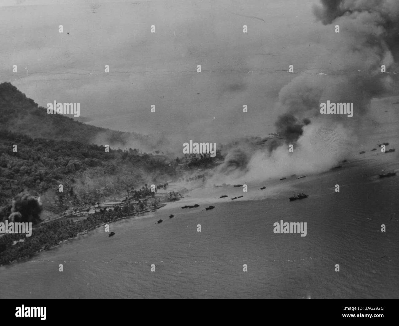 Bombs burst on Japan's naval bade on ***** in the Truck Atoll during ...