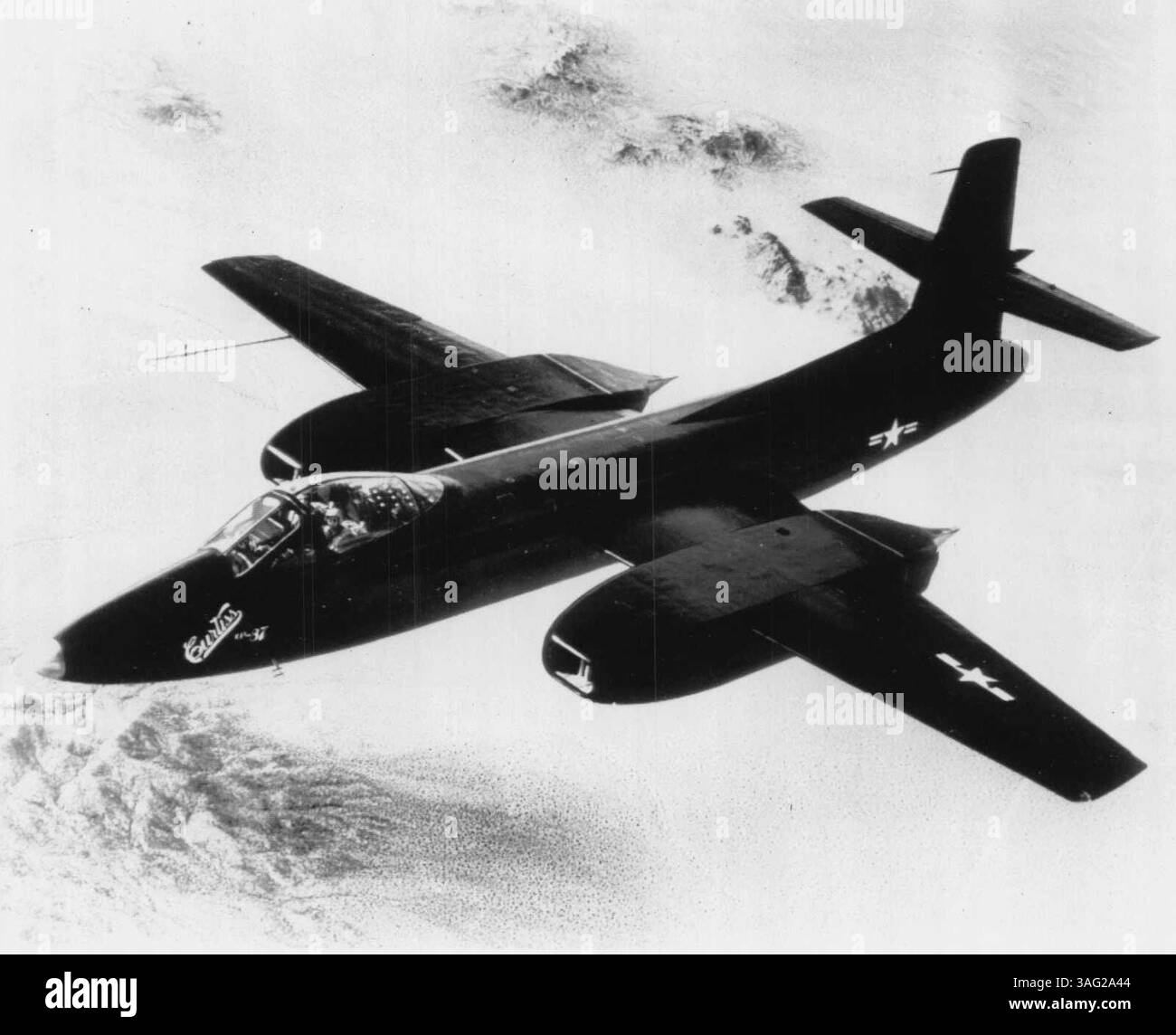 On Test Flight -- The Air Force's first all-weather jet fighter, the XP ...