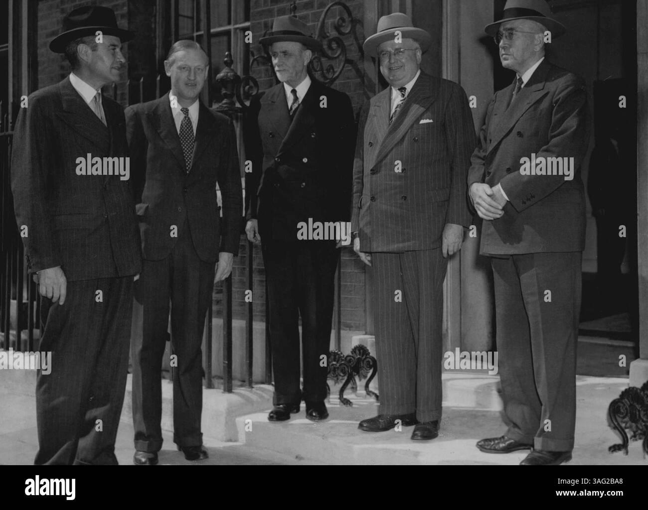 Photo Shows: Left to Right - Mr. Averell Harriman, U.S. Ambassador to ...