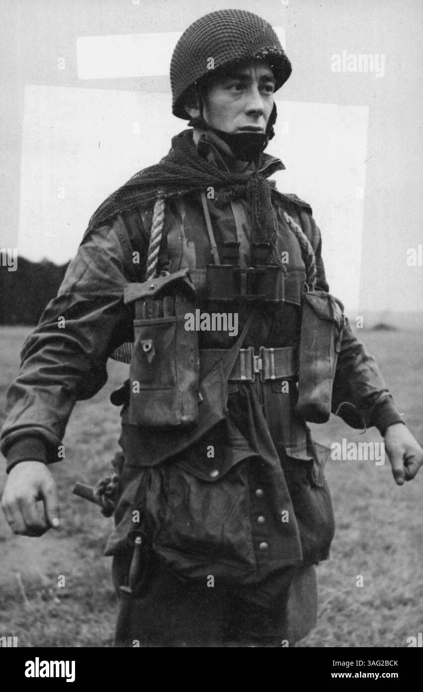 British Parachutist's Equipment -- Parachutist equipped for jumping ...