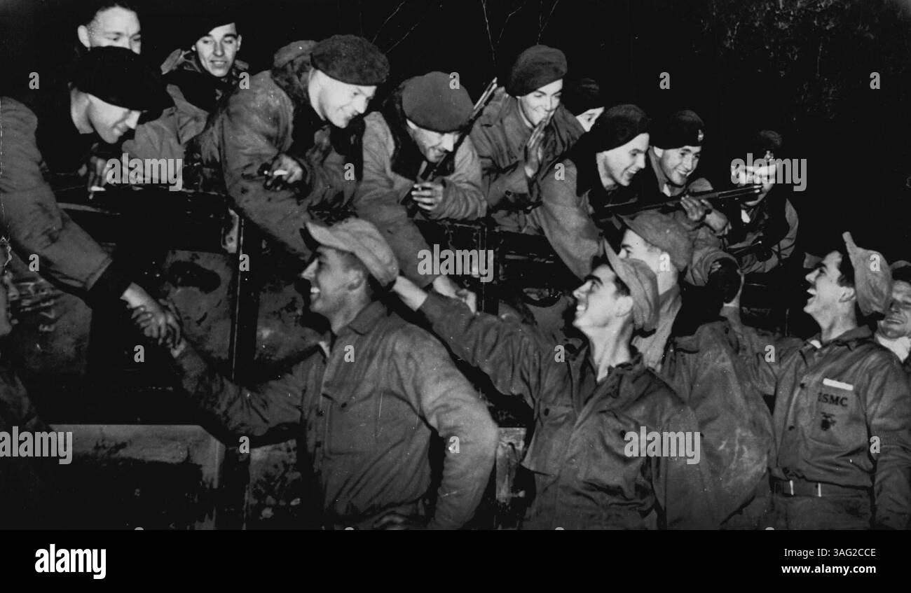 Farewell To Comrades In Arms -- American marines shake hands with ...