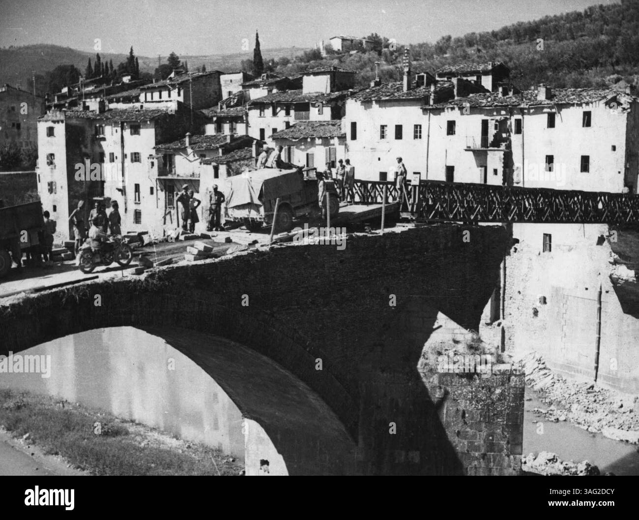 British Troops Take Pontassieve - The Bailey Bridge over the Arno at ...