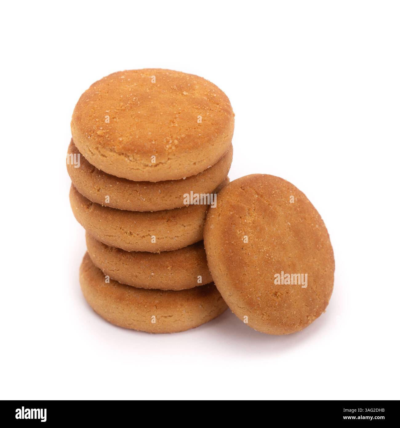 Group of simple round cookies isolated over white background Stock ...