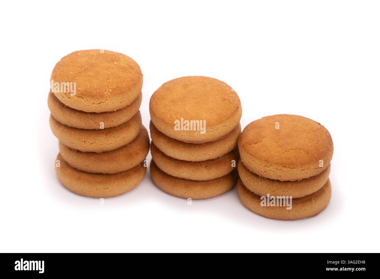 Group of simple round cookies isolated over white background Stock ...