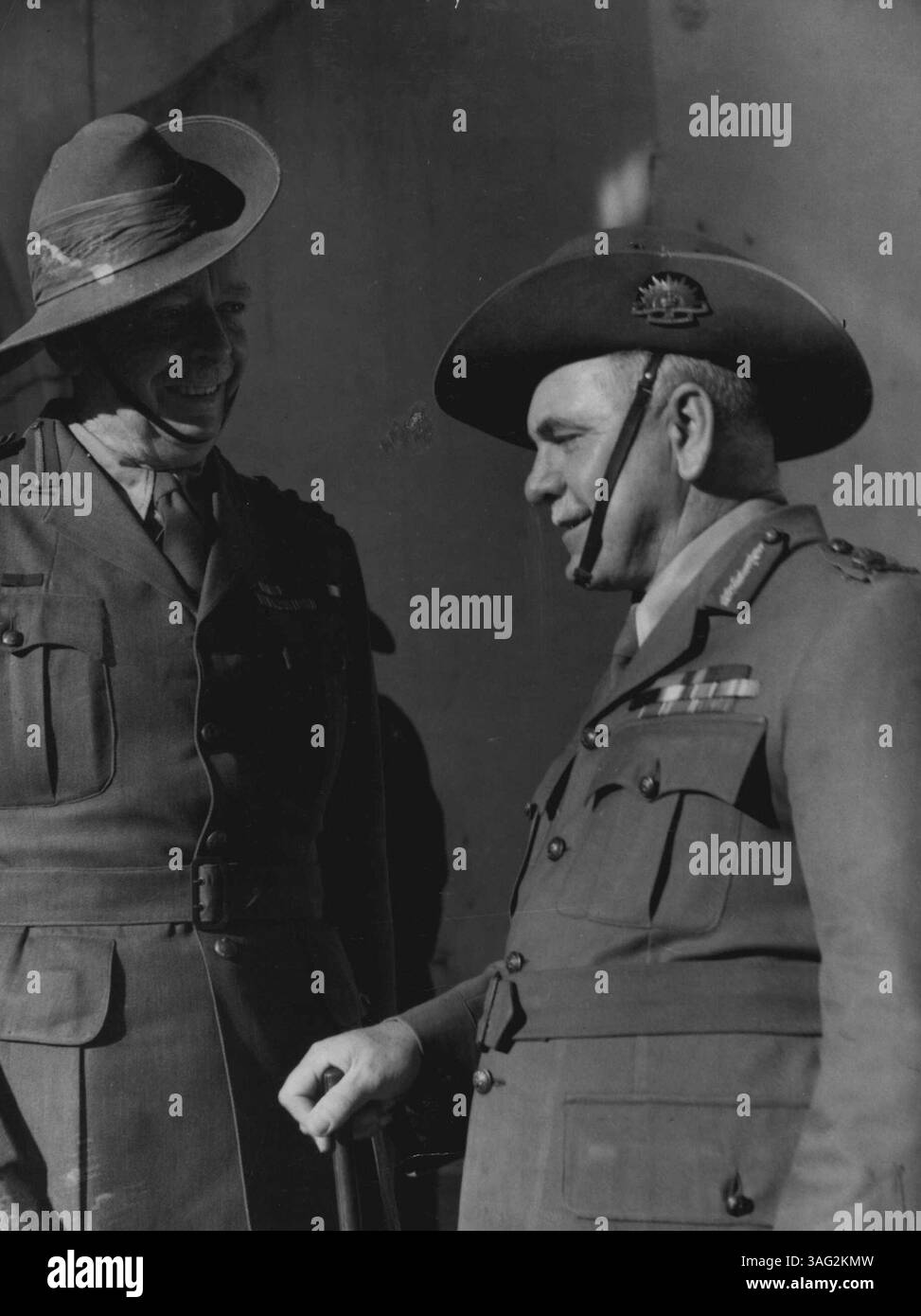 Sir Thomas Blamey G.O.C. 1st Aust'n. Corps, With Brigadier Burston ...