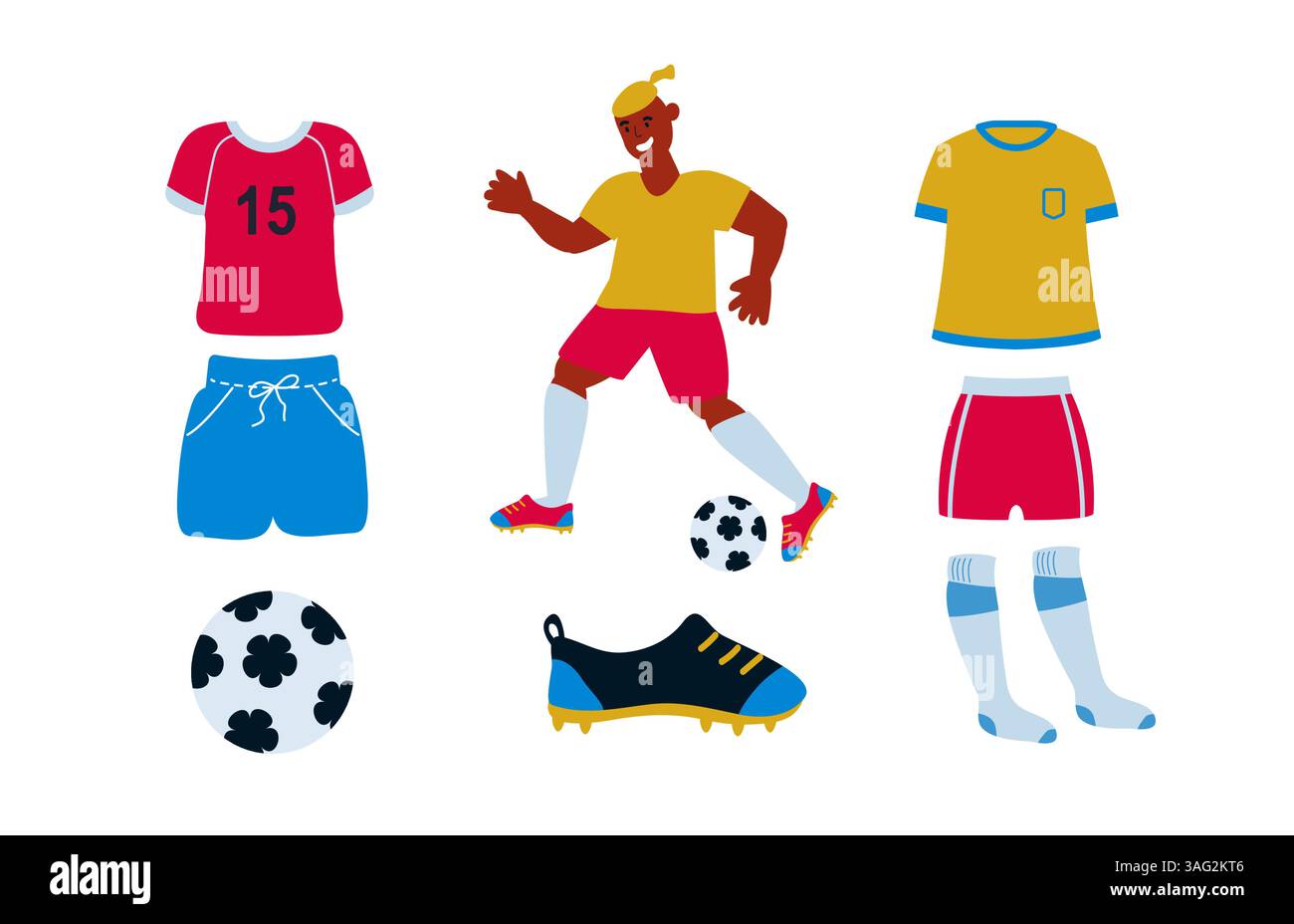 Set of football equipment , football player Stock Vector Image & Art ...