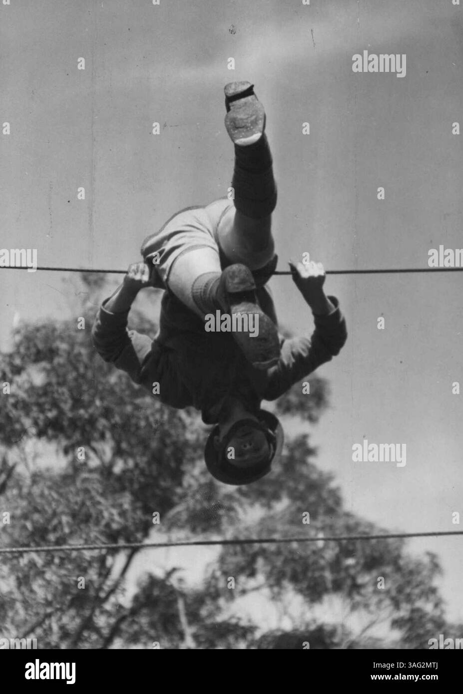 War Acrobation ***** A swing of the leg, and ***** over the top wire ...
