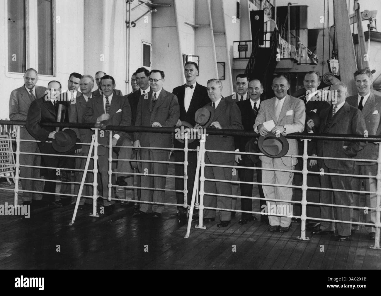 A Party of American Congressmen Photographed on arrival on the "Queen ...