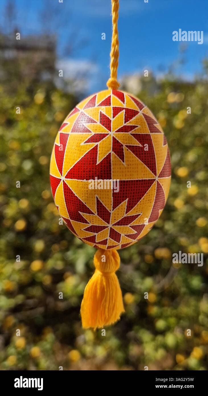 Ukrainian pysanka showcases geometric patterns hi-res stock photography ...