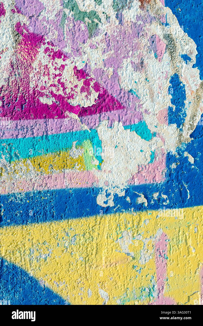 Textured Abstract Wall with Pastel Colors and 80s Vibe Stock Photo - Alamy