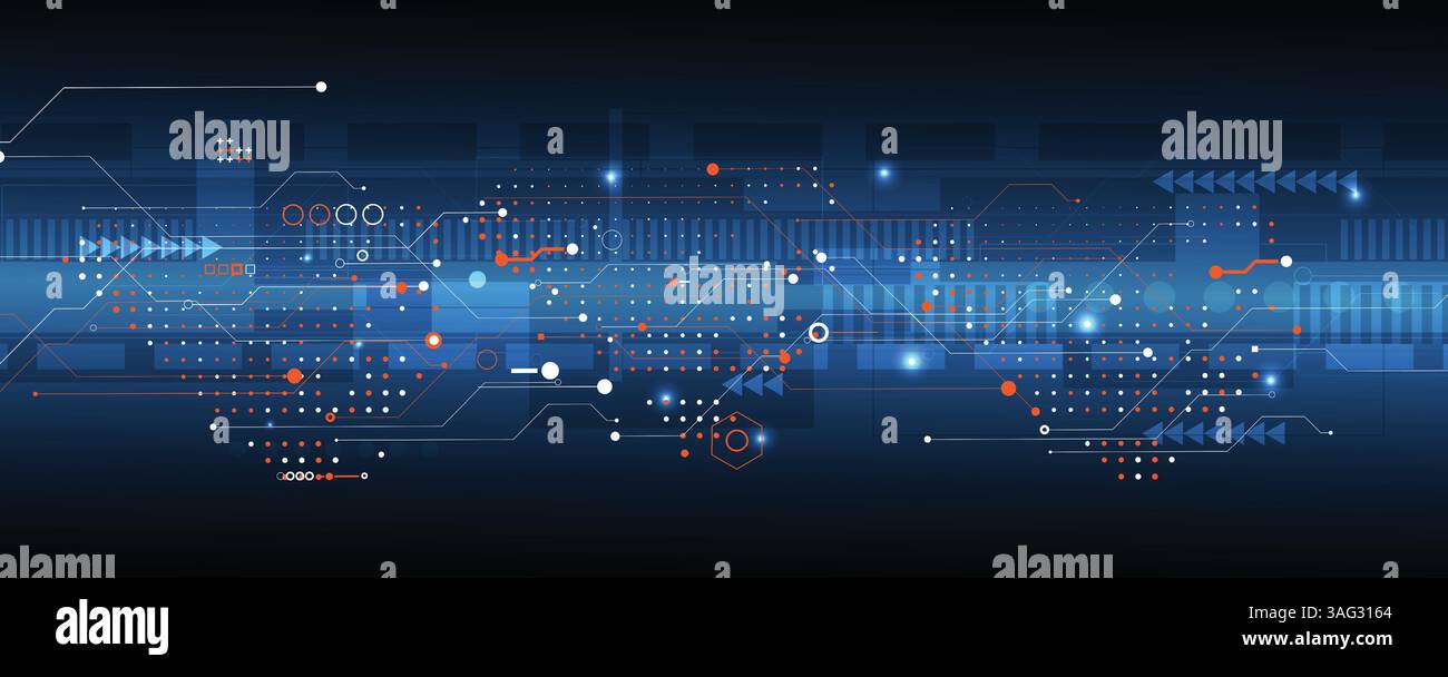 Technology data an network connection visual business background Stock ...