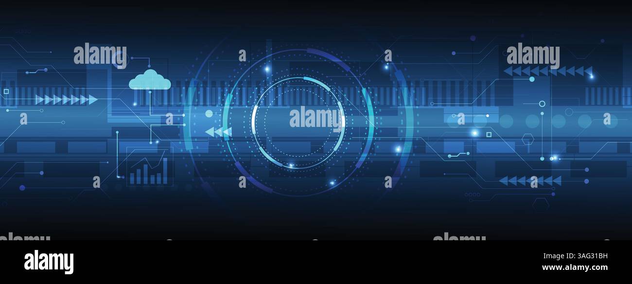 Technology data an network connection visual business background Stock ...