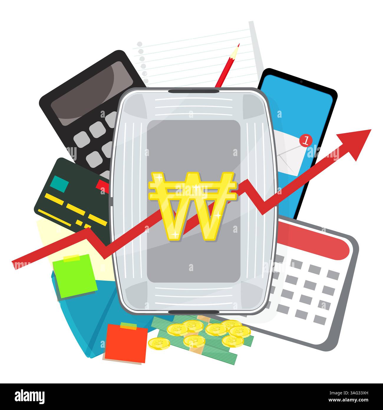 Grocery basket receipt Cut Out Stock Images & Pictures - Alamy