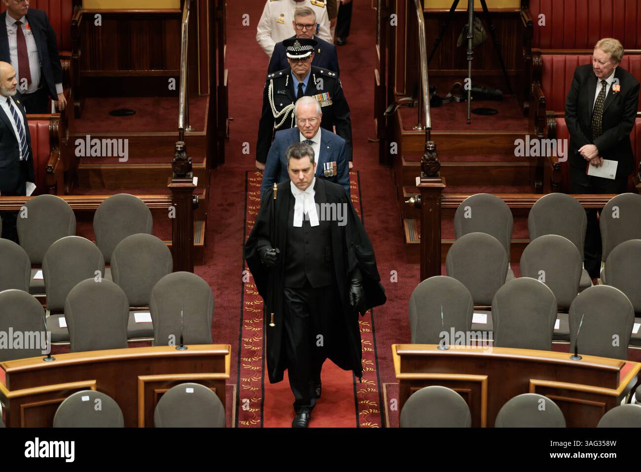 WA Governor Chris Dawson arrives in the Legislative Council during the ...