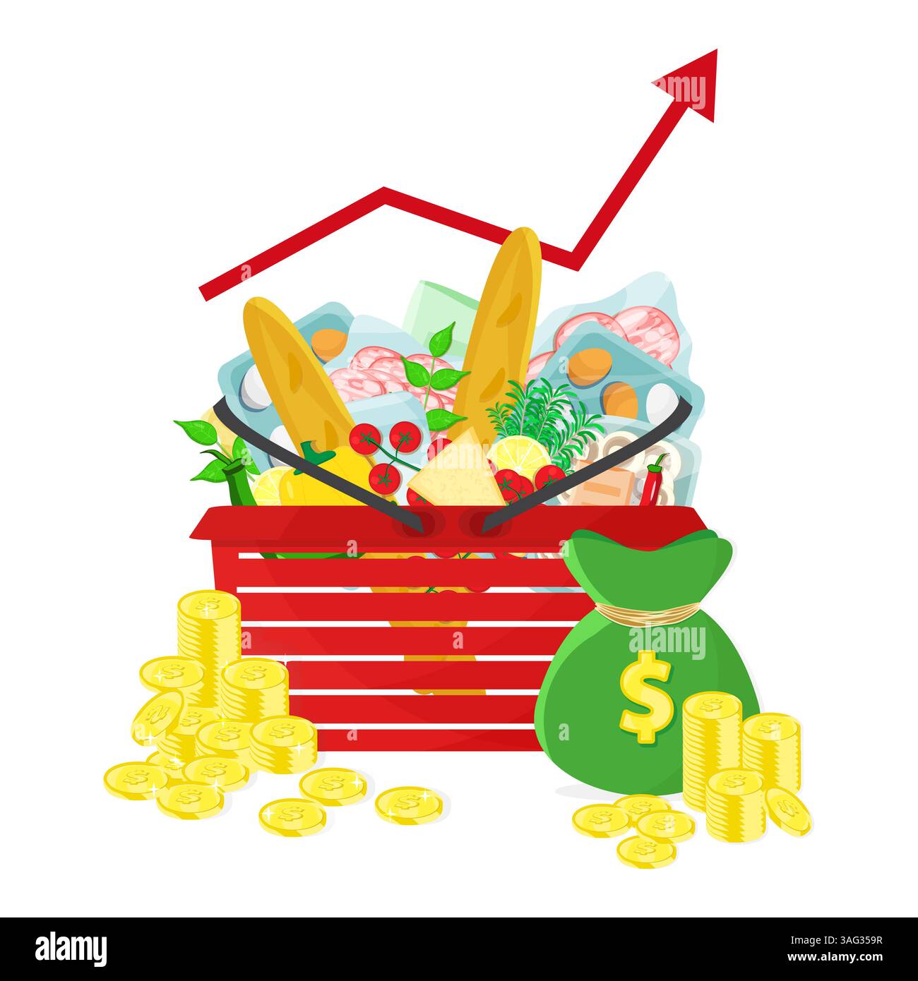 Food price money grocery Stock Vector Images - Alamy