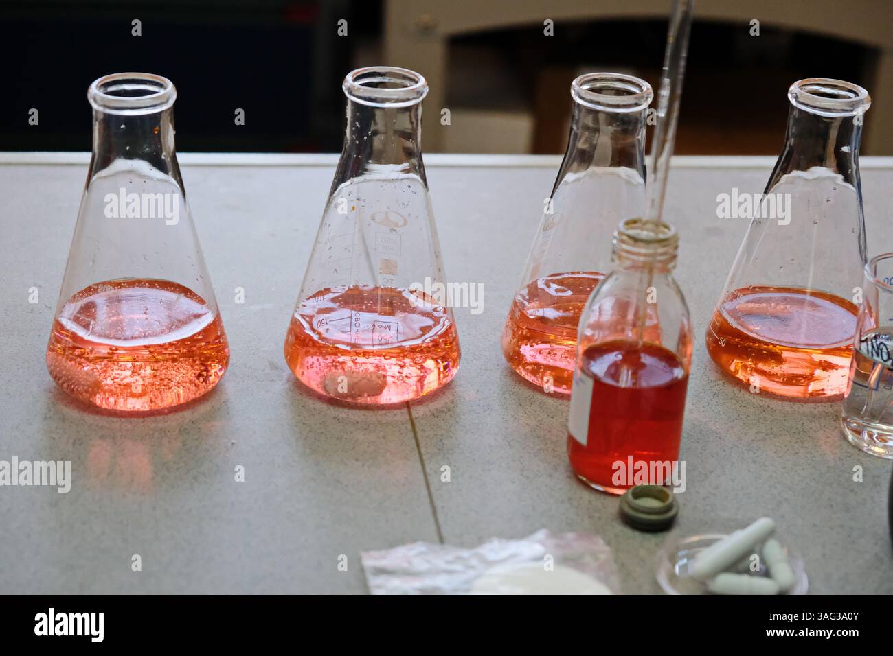 Chemical reagents analyzing reaction hi-res stock photography and ...