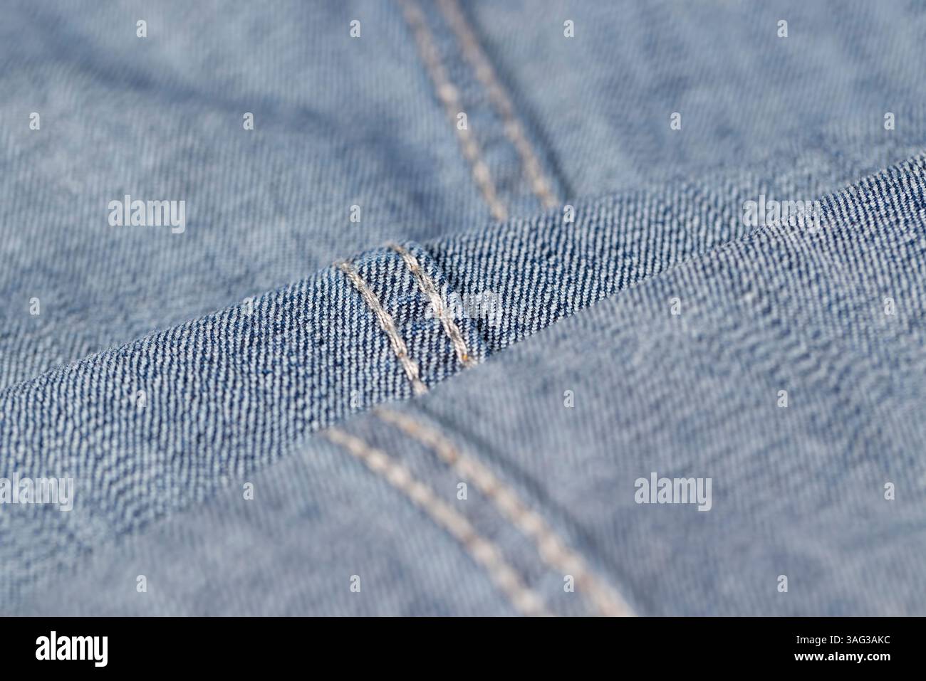 blue denim for the production of clothing, the details of a piece of ...
