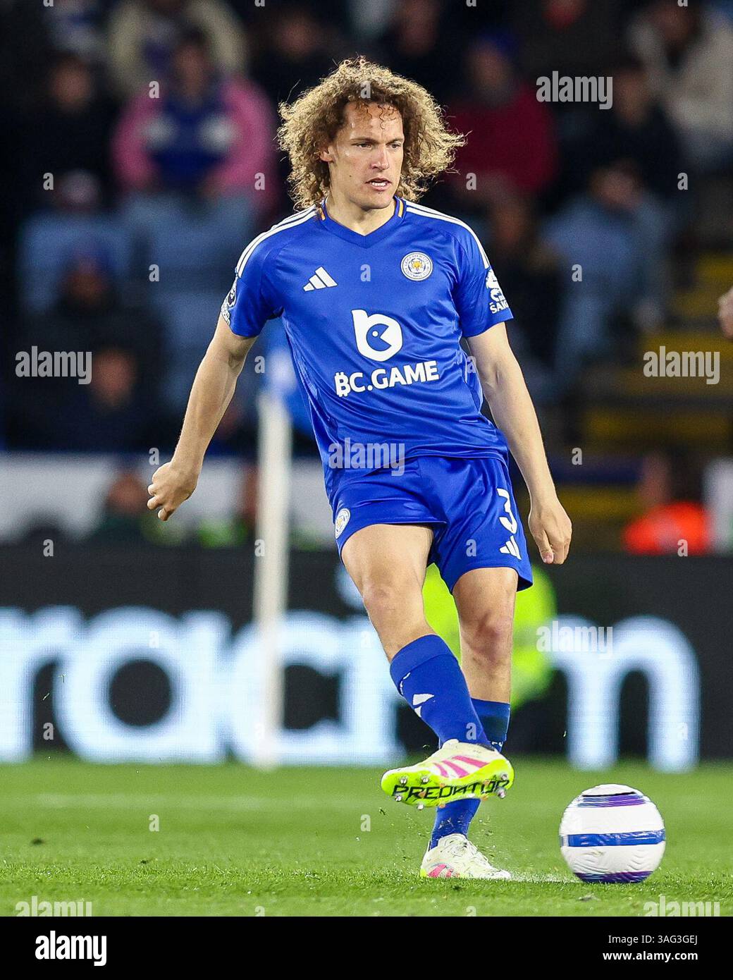 #3, Wout Faes of Leicester City in action during the Premier League ...