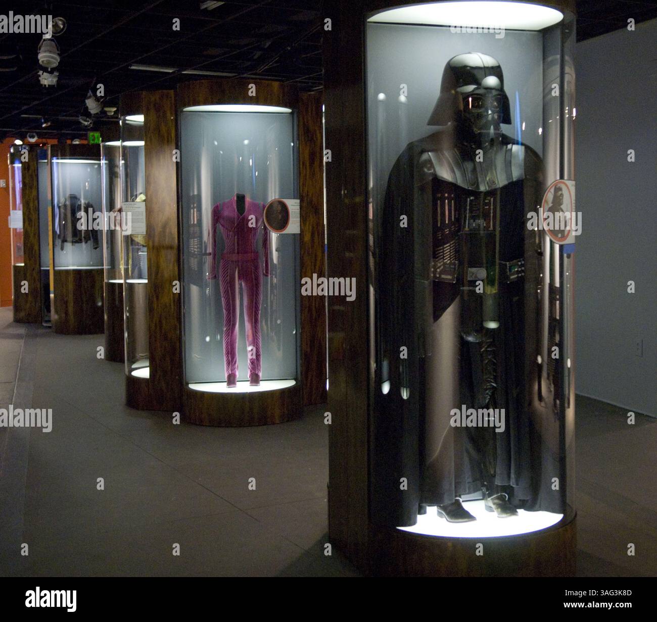 Darth Vader robe, right, and cape from Star Wars, (1977), stunt helmet ...