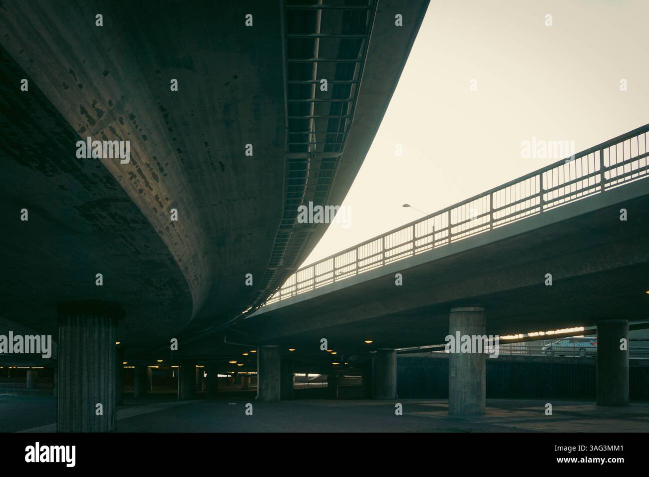 Low angle view of two bridges Stock Photo - Alamy