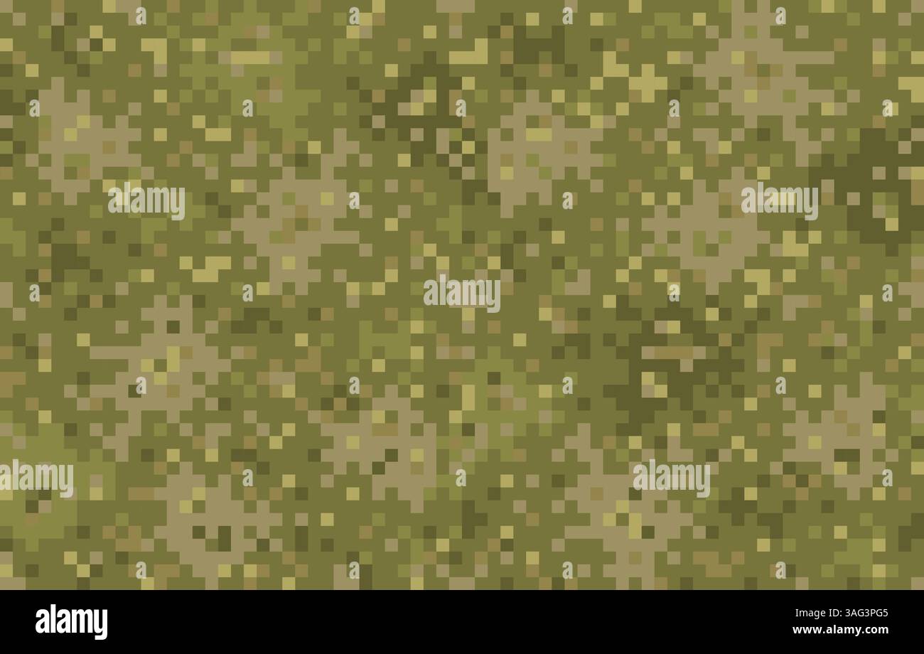 Vector seamless military pattern in pixel style. Pixel camouflage vector seamless green pattern ...