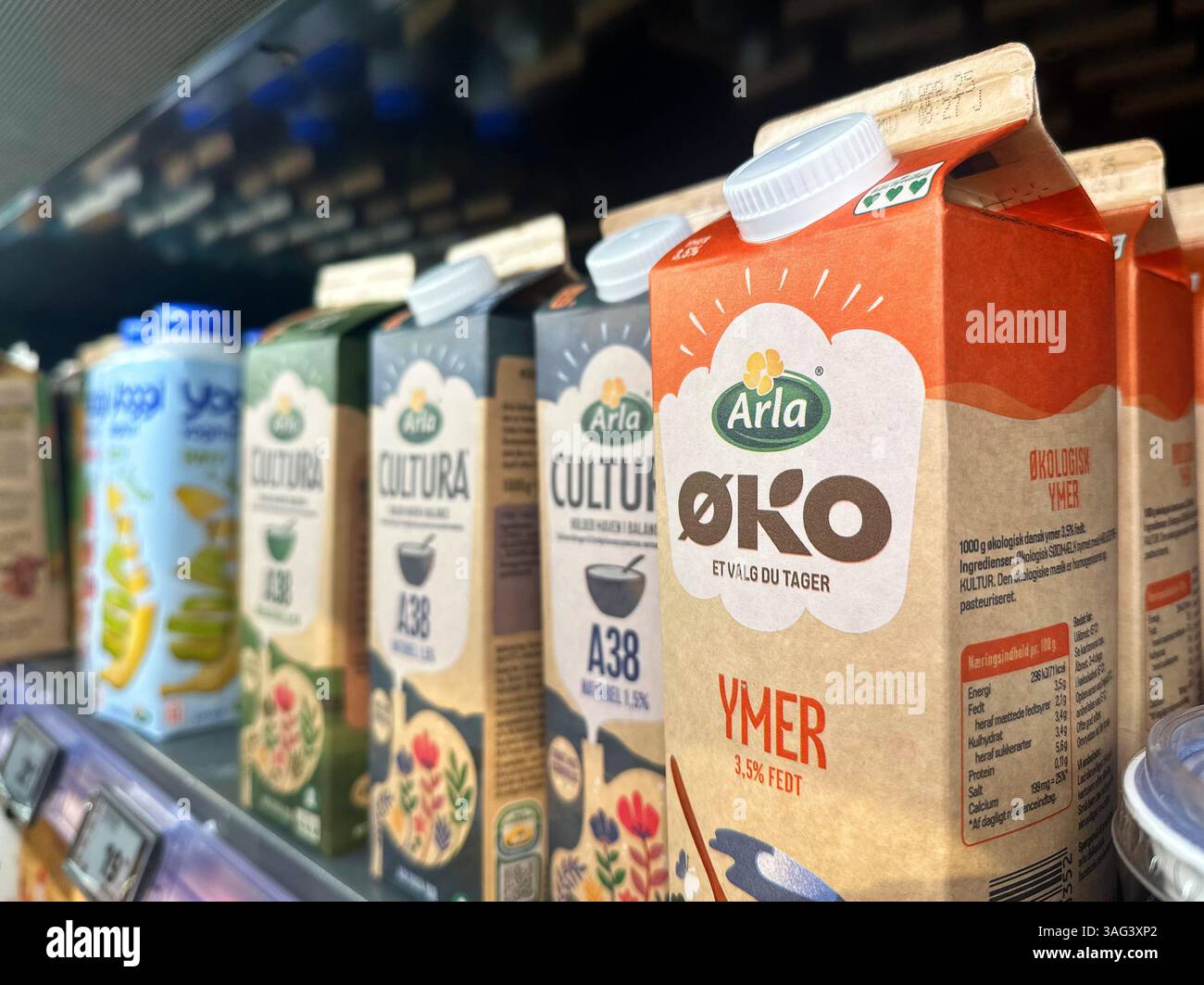 Kopenhagen, Denmark. 08th Apr, 2025. Products from dairy giant Arla ...