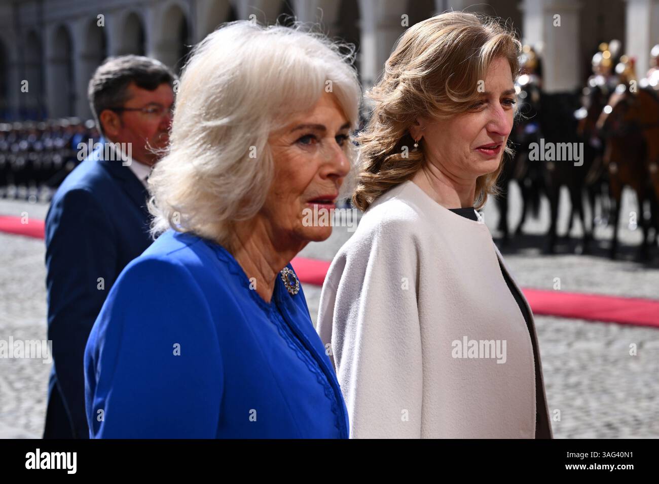 Queen Camilla and Laura Mattarella during State Visit of the Royals of ...