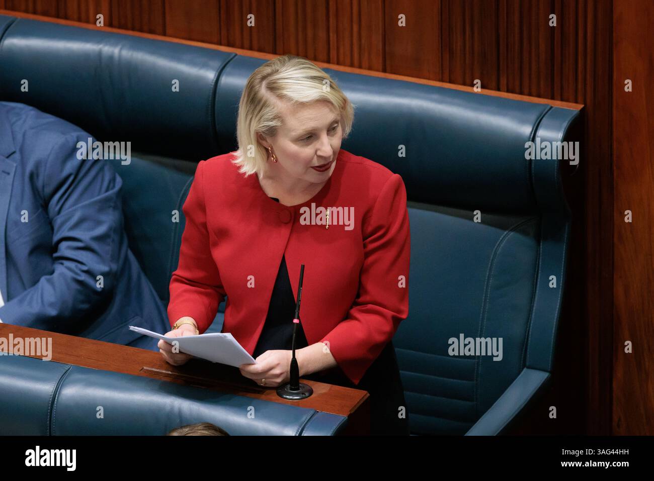 Butler MP, Lorna Clarke giving her maiden speech after the ceremonial ...