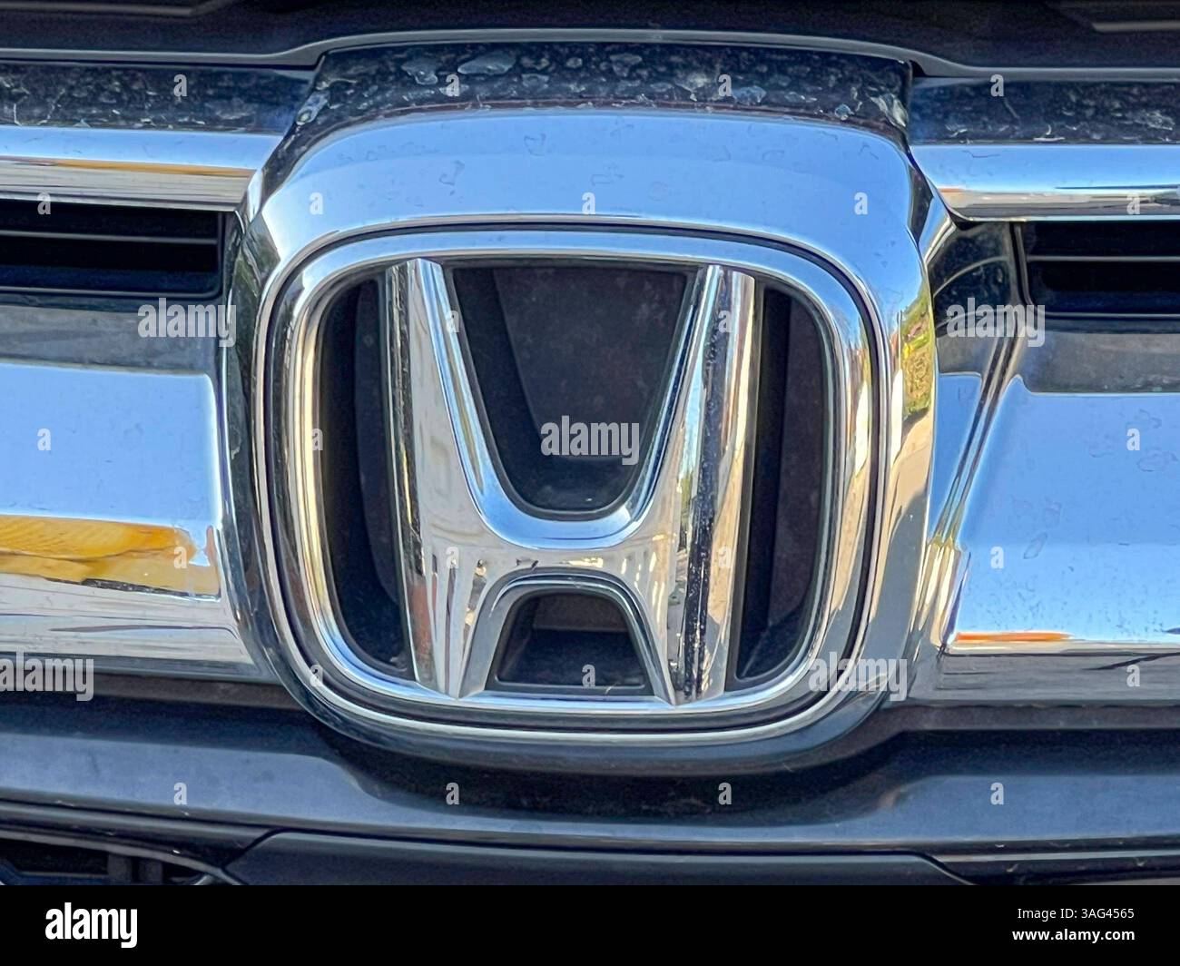 Das Honda Firmenlogo an der Motorhaube eines Honda PKW Honda Motor Co ...