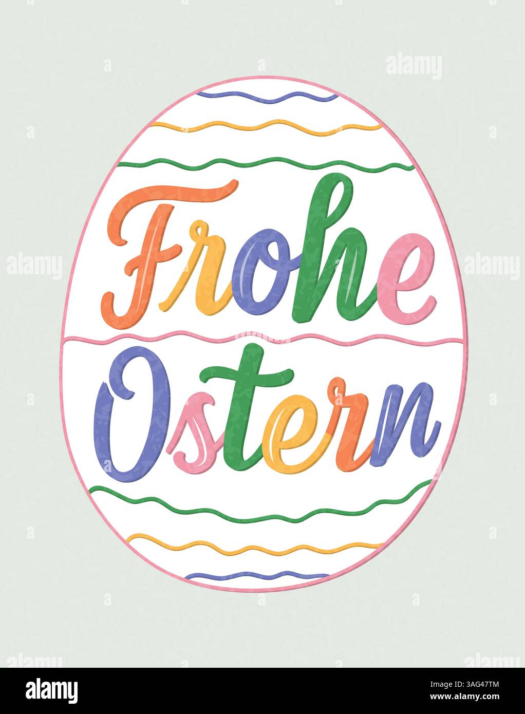 Frohe Ostern lettering inscribed in an Easter egg, German for Happy ...