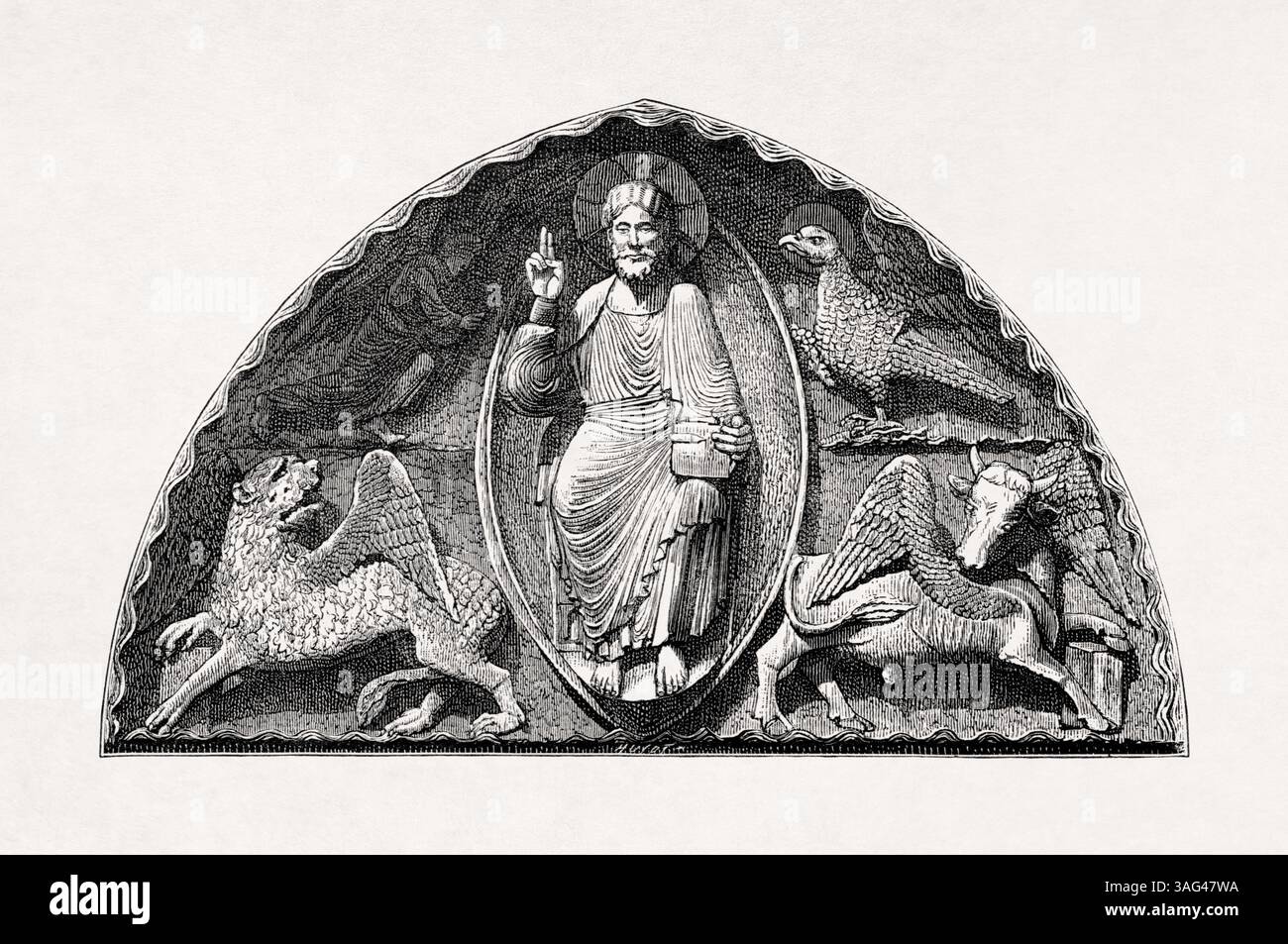 Illustration of the Christ the Doctor based on the tympanum of the main ...