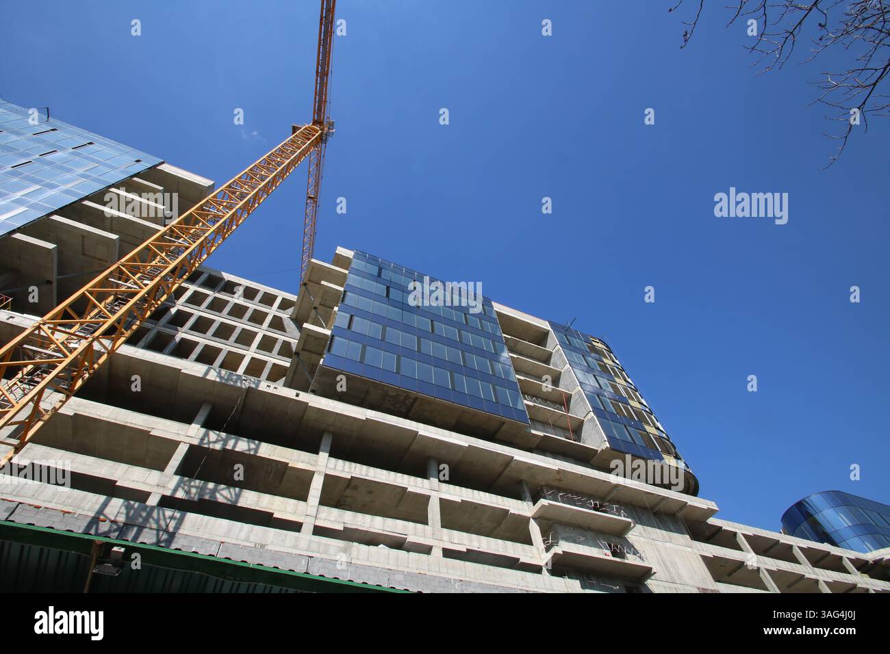 A sizable building is currently under construction, featuring a large ...