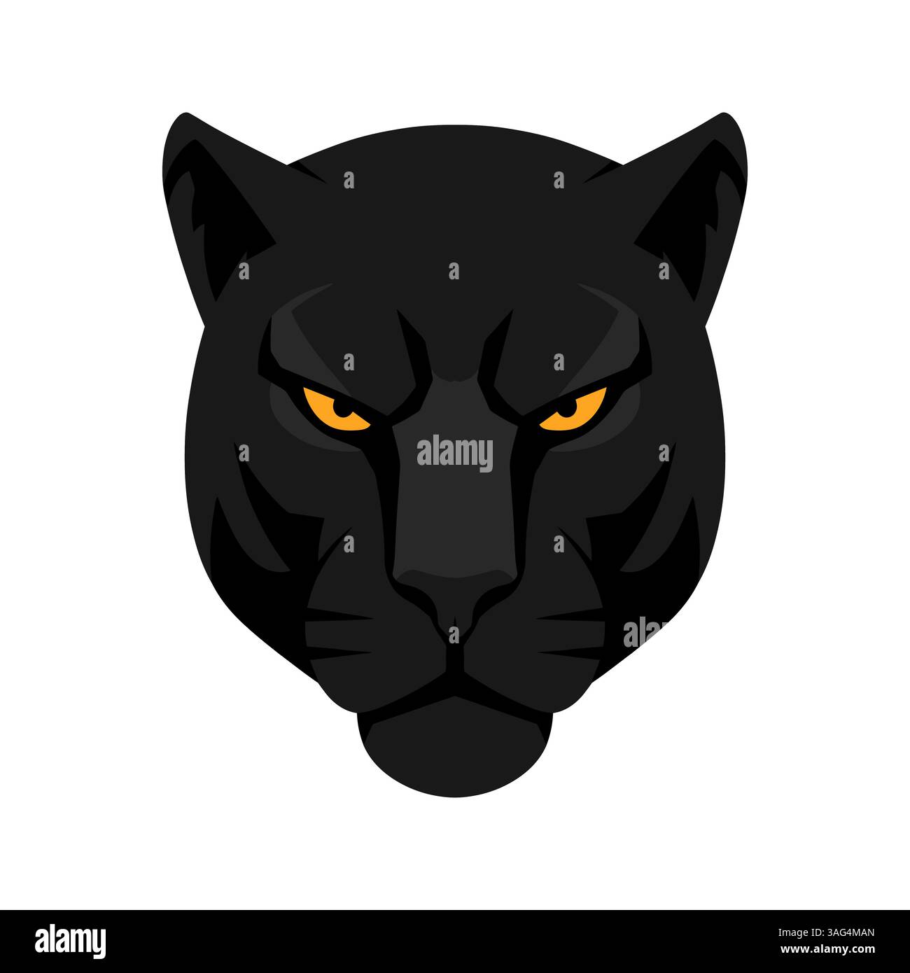 Black panther head icon. Black panther head, looking straight forward ...