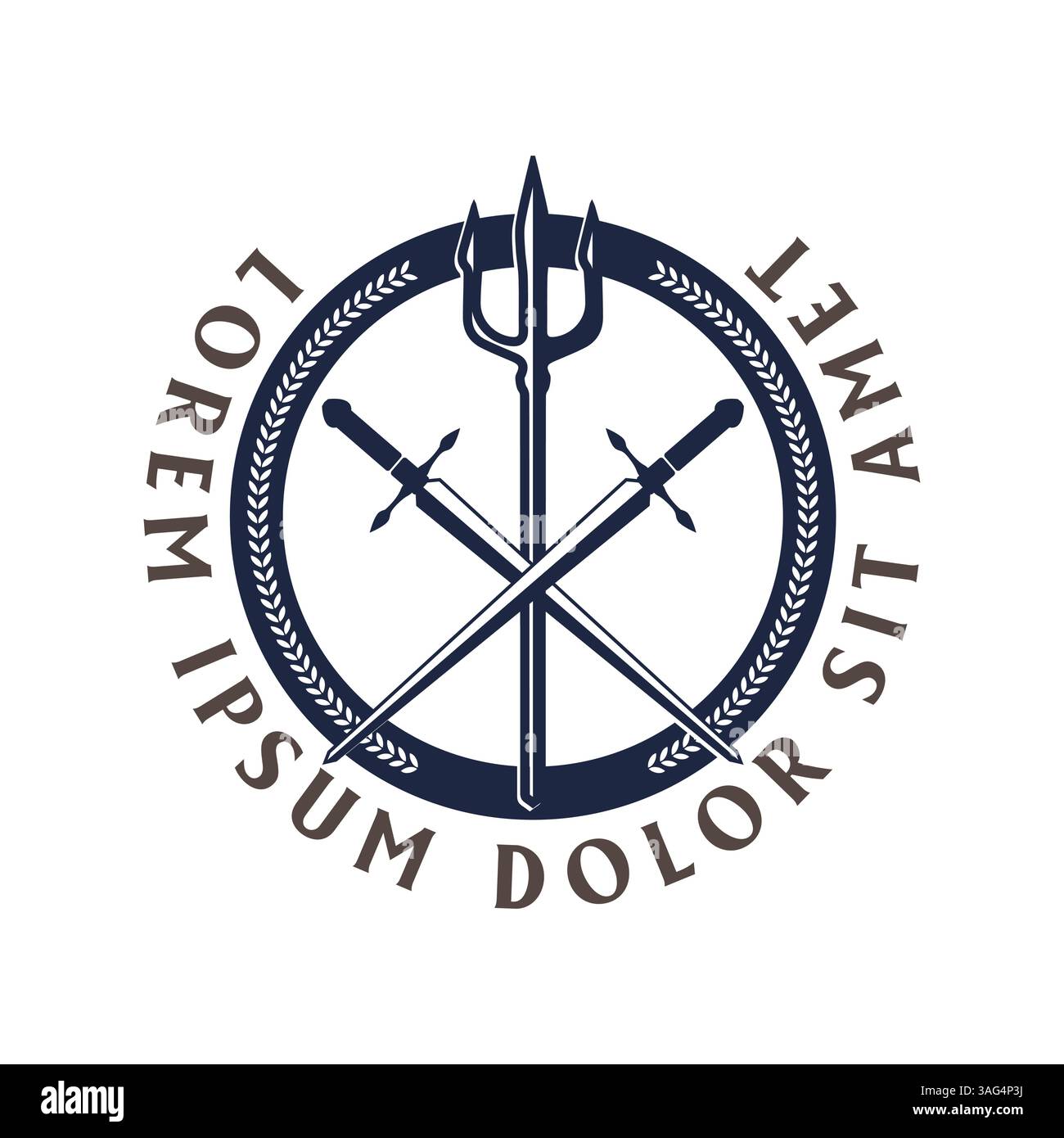 Trident Neptune Lord Poseidon Triton King Spear with Sword Blade Badge ...