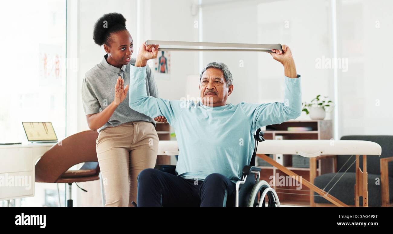 Resistance band, physical therapy and person with a disability in ...