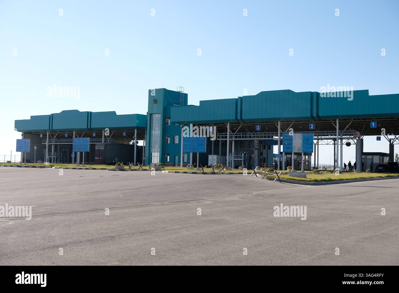 The border and customs control zone. The border between Kazakhstan and ...