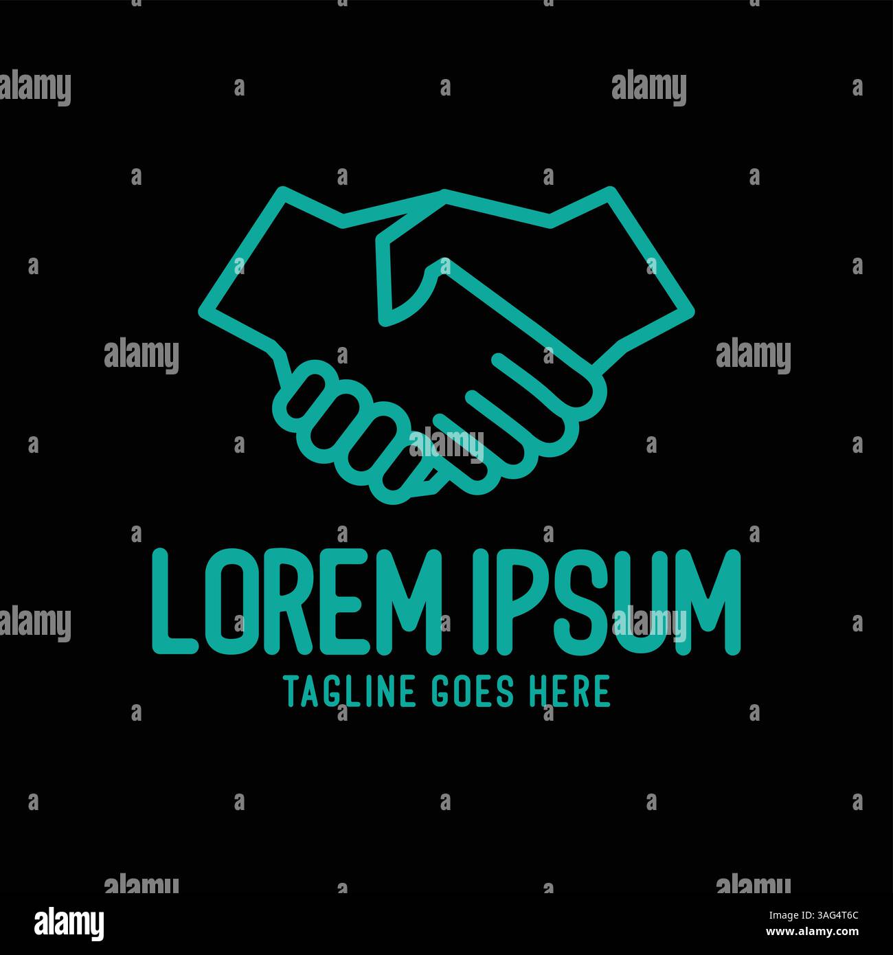 Simple Minimalist Handshake Icon Sign Symbol Logo Design Vector Stock ...