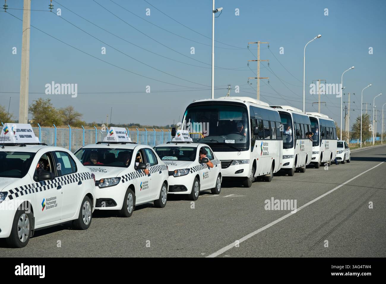 The border and customs control zone. The border between Kazakhstan and ...
